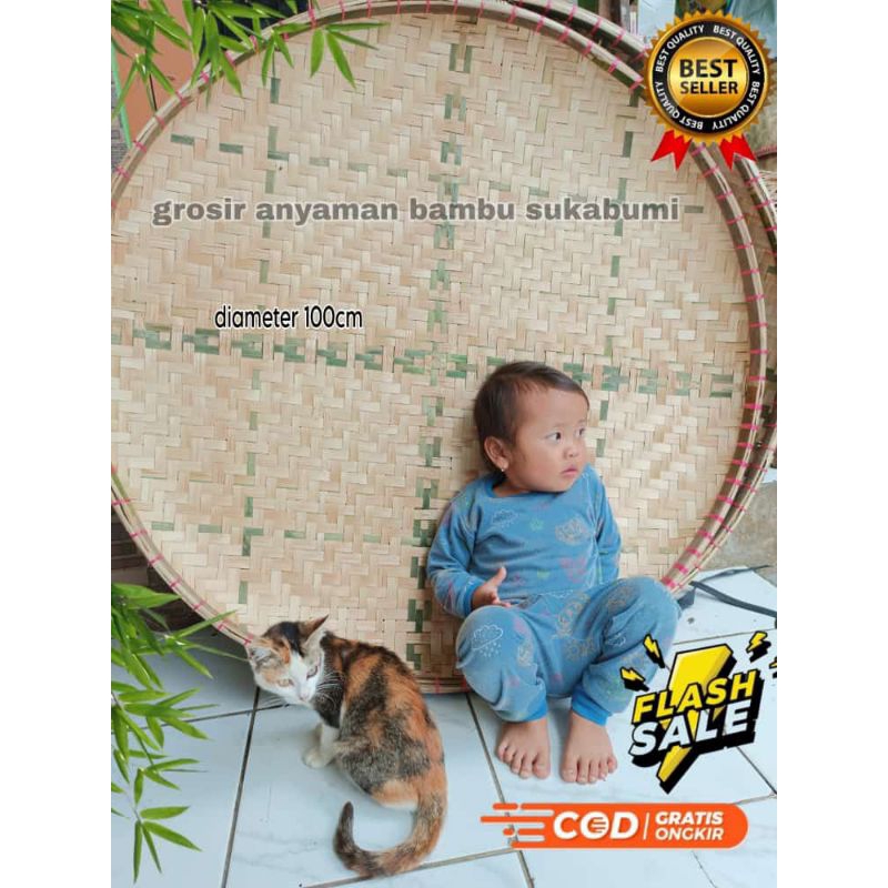 Jual tampah bambu jumbo 100cm nyiru jumbo tampir jumbo nampan bambu ...