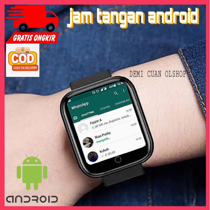 Jual Jam Tangan android Pintar layar Sentuh Smart watch Anti Air ...