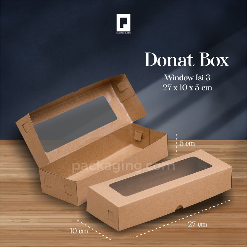 Jual Box Donat Kraft Window Uk 27x10x5/Box Donat Isi 3/Dus Donat/Dus ...