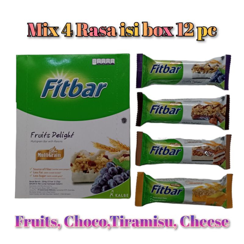 Jual Fitbar Multigrain Rasa Fruits,Choco Delight,Tiramisu,Cheese Box ...