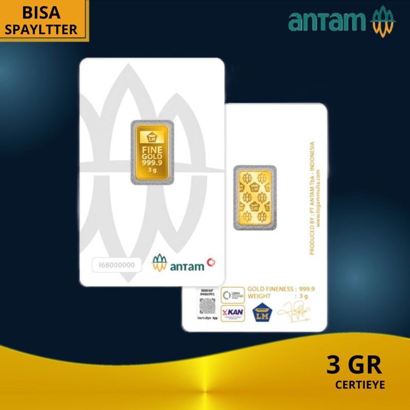 Jual (LM Antam) 3 Gram / 2024 LOGAM MULIA 999,9 peyletter | Shopee ...