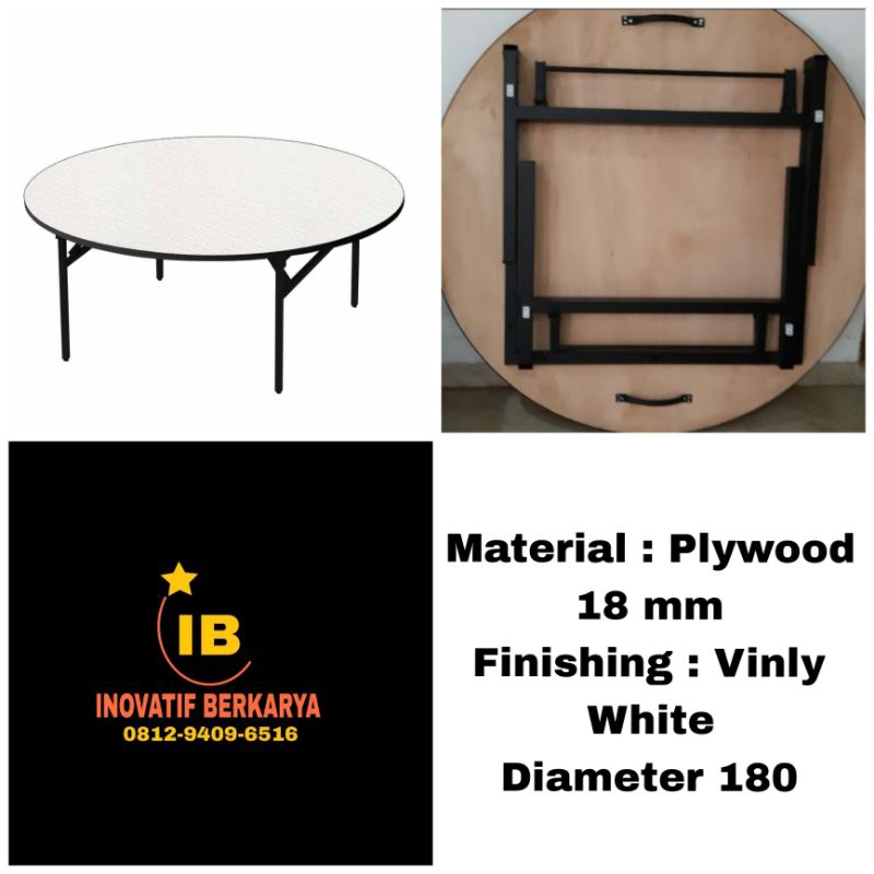 Jual Meja Bulat Lipat Plywood | Shopee Indonesia