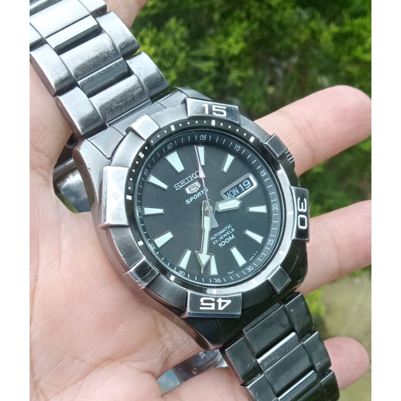 Jual Seiko Sports cal 7s36-04B0 Full Black Second | Shopee Indonesia