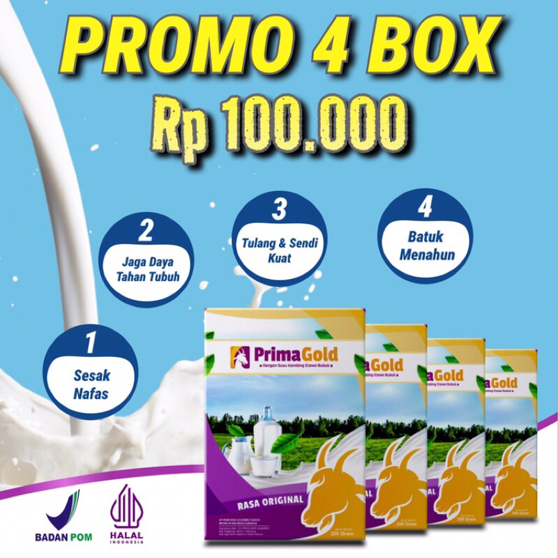 Jual Prima Gold susu kambing etawa 4 box | Shopee Indonesia