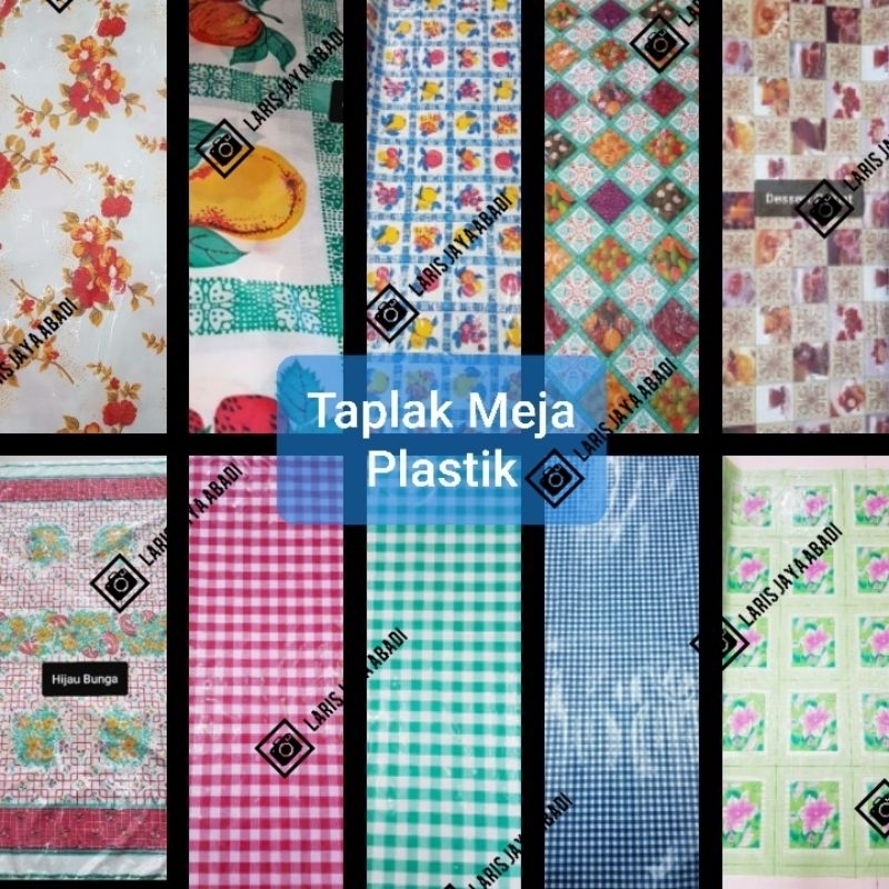 Jual Taplak Alas Meja Plastik Meteran Bermotif /Alas dinding, meja kaca, meja display, dll ...