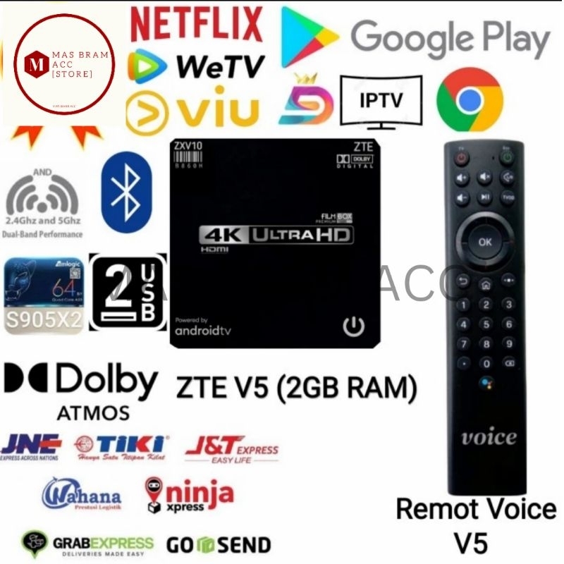 Jual ANDROID TV 4K BOX STB ZTE B860H V5 REMOTE VOICE alt Xiaomi BOX S | Shopee Indonesia