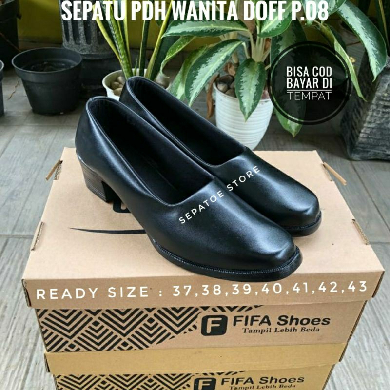 Jual Sepatu Pdh Wanita Hitam Doff Hak 3cm Dan 5cm Sepatu Pdh Polwan ...