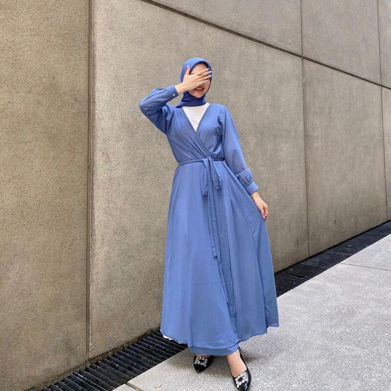 Jual RUBY LONG OUTER FREE TALI 14WARNA / Outer Panjang / Luaran Sifon ...