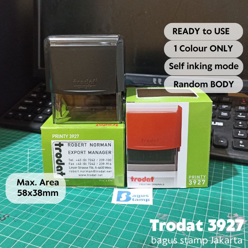 Jual Stempel Warna Otomatis Custom Design Nama Logo Trodat printy 3927 | Shopee Indonesia