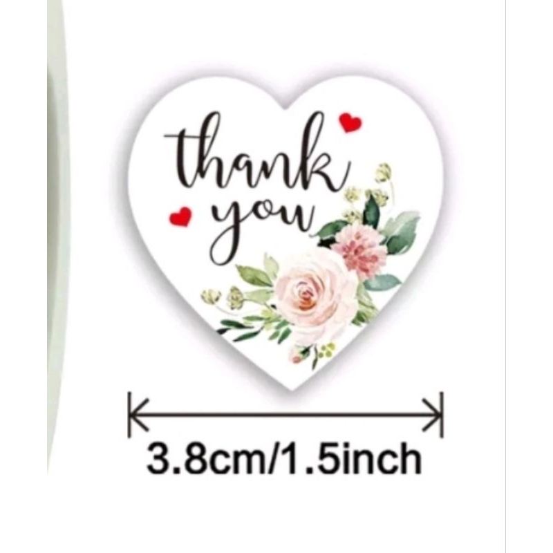 Jual Sticker Thank You Stiker Label Kue Thank You Besar 3.8cm 100pcs ...