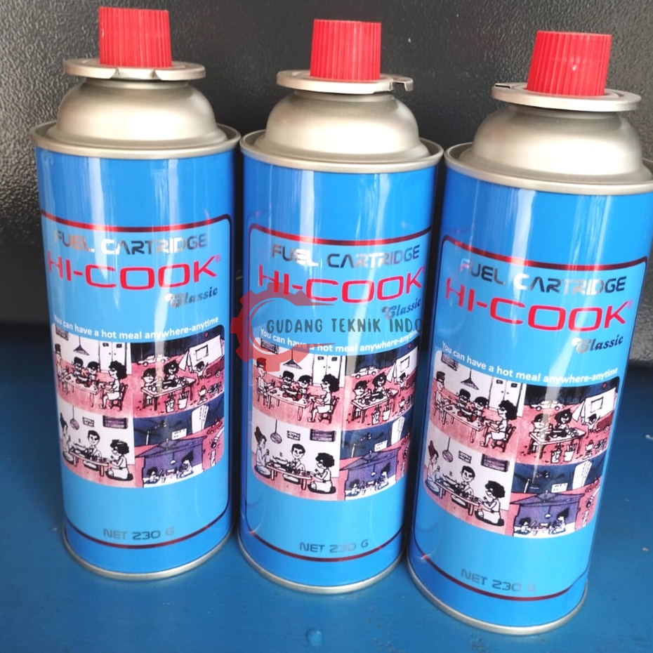 Jual Gas Kaleng Portable 230 gram HI-COOK / Fuel Cartridge 230 gram HI ...