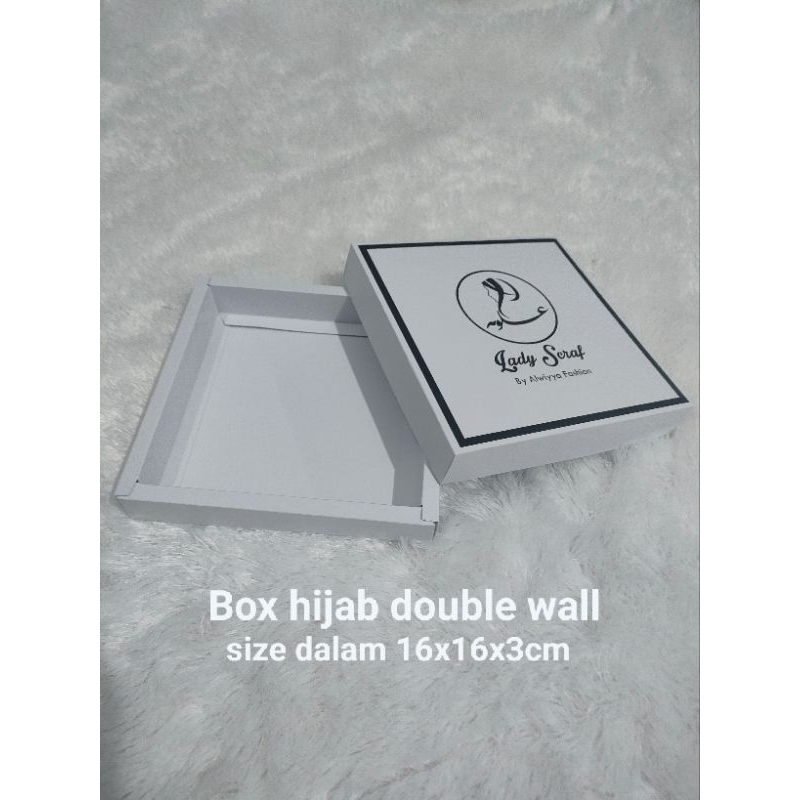 Jual box hijab double wall 16x16x3cm min 50pcs packaging hijab | Shopee ...