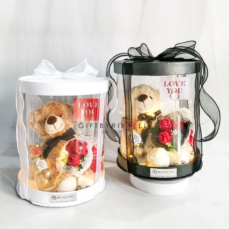 Jual RB Luxxe T'dy Box (hampers bunga valentine, teddy bear, flower box ...