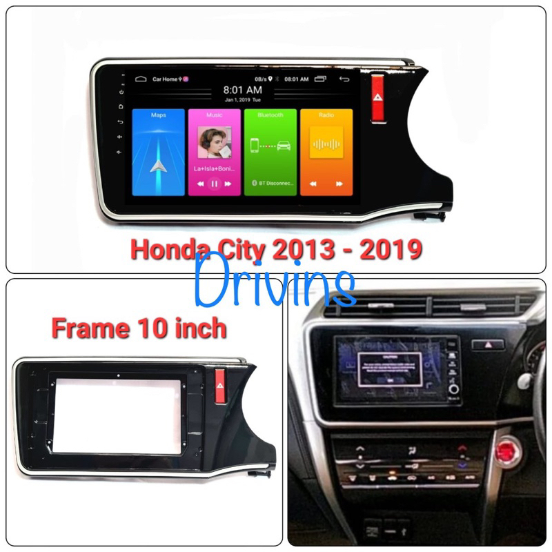Jual Frame Head Unit Double Din Android Honda City 10” Inch 2013-2019 ...