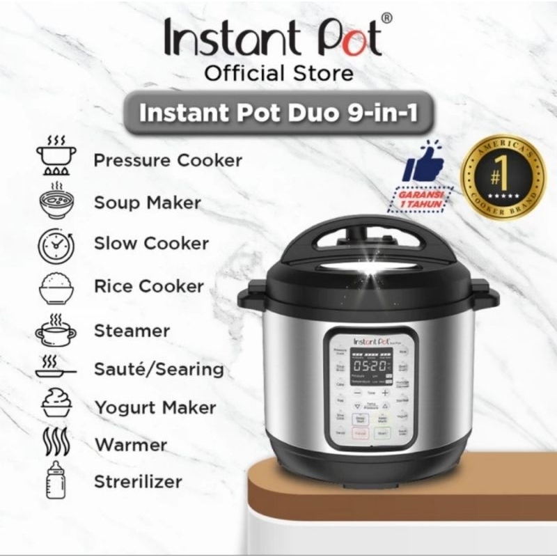 Jual Instant Pot Duo 9 in 1 Pressure Cooker Garansi Resmi | Shopee ...