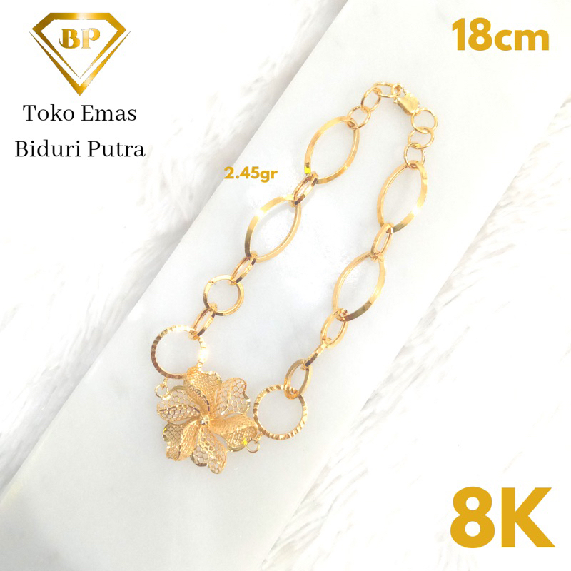 Jual Gelang Emas Rantai Hollo Kadar 8K/375 Toko emas Biduri Putra ...
