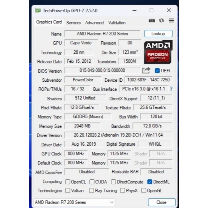 Jual VGA Powercolor R7 250 DDR5 | Shopee Indonesia