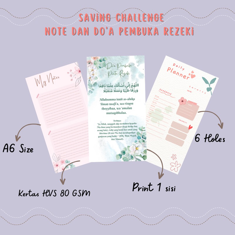 Jual Saving Challenge Note/ isi binder a6 | Shopee Indonesia