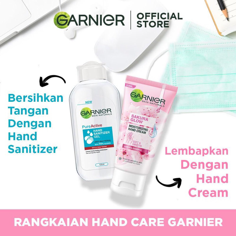 Jual Garnier Sakura Glow Moisturizing Hand Cream 50ml Handcream sakura ...
