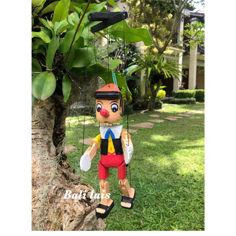 Jual boneka kayu pinokio/gantungan pinokio/kado boneka kayu pinokio ...
