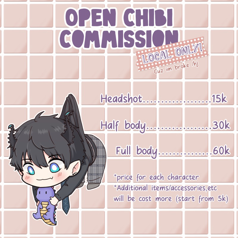 Jual OPEN COMMISSION CHIBI/Jasa gambar anime style ilustrasi custom ...