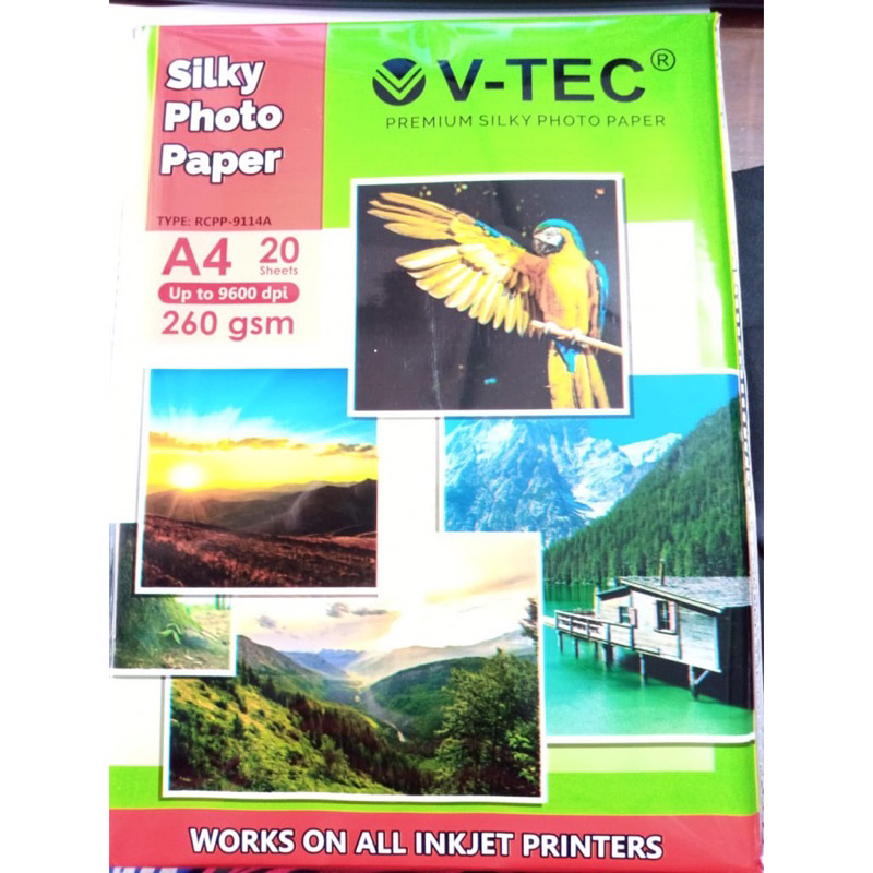 Jual (1 Pack) Kertas Foto doff / Photo Paper v-tec - Silky A4 260gsm ...