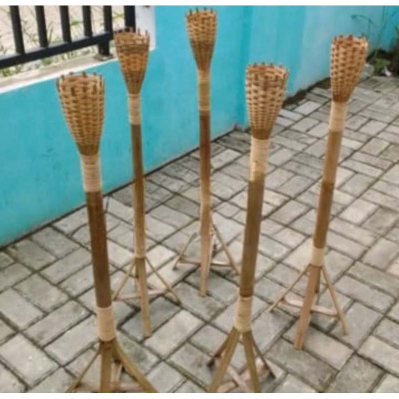 Jual OBOR BAMBU HIAS 1.5 METER PAKAI KAKI KOMPLIT SUMBU BOTOL | Shopee ...
