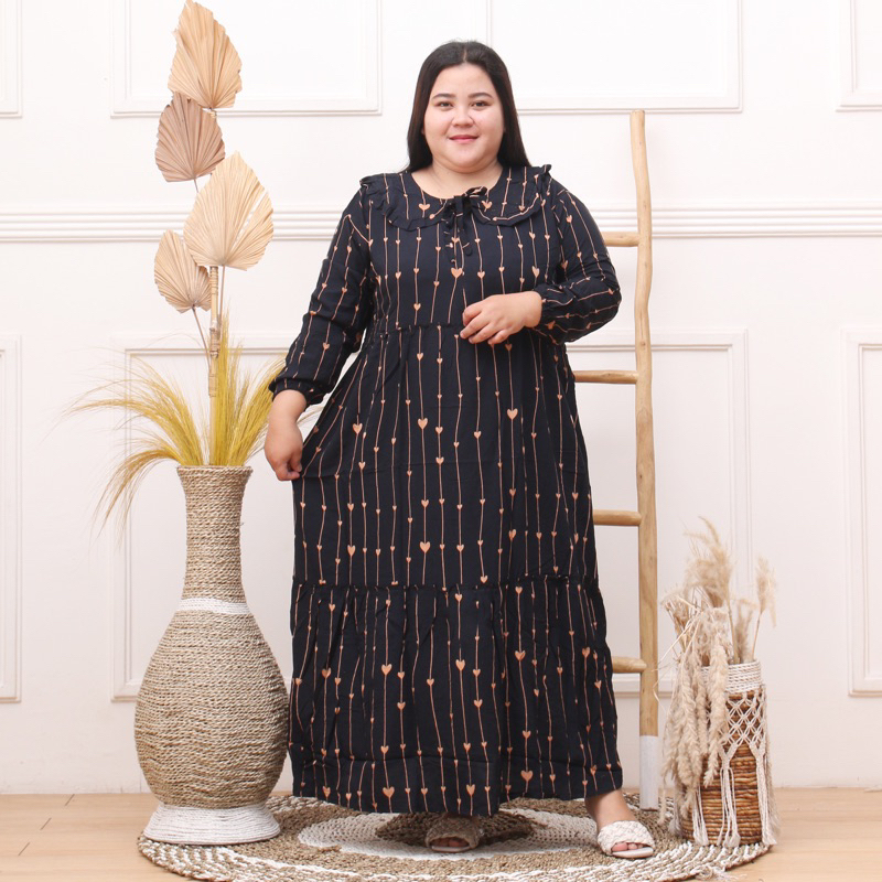 Jual MIDI DRESS KEKENIAN MOTIF BUNGA JUMBO LD 130 MUAT BB 100 KG DRESS ...