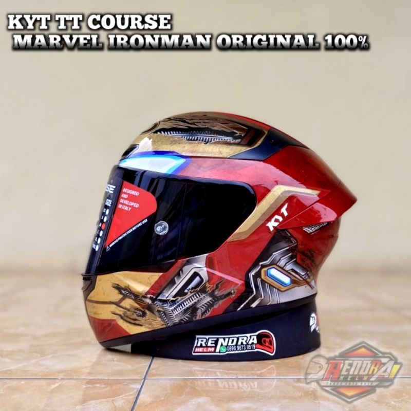 Jual HELM KYT TT COURSE MARVEL IRONMAN. 100% ORIGINAL | Shopee Indonesia