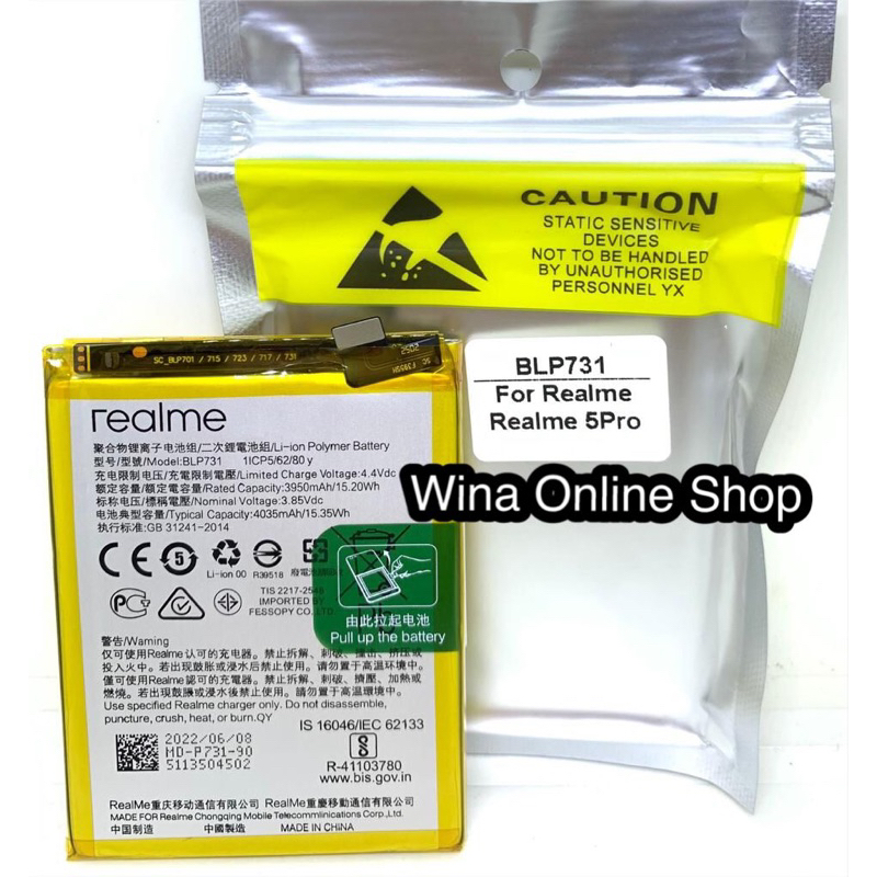 Jual baterai Realme 5 pro / blp 731 ORiginal | Shopee Indonesia