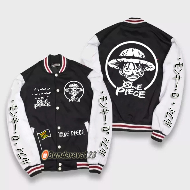 Jual Jaket Baseball Anime One Piece Monkey D lUFFY / Jaket Baseball ...