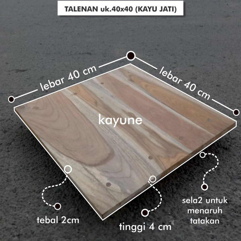Jual Talenan Jumbo Papan Sambung Ukuran 40x40 cm Bahan Kayu Jati Jawa ...