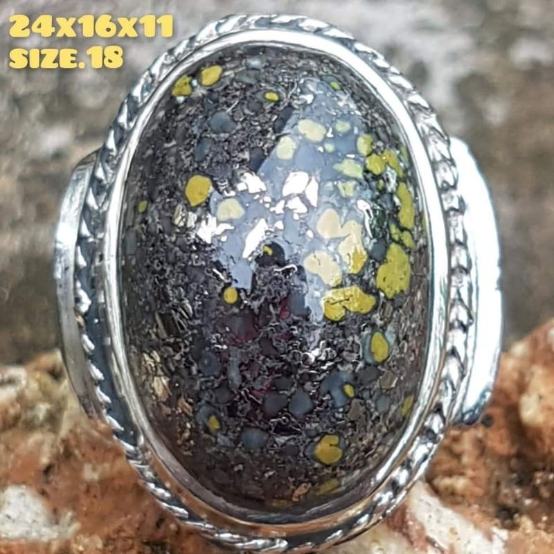 Jual Pirus Persia Natural Hitam Abu Hijau Berbadar HQ A584 | Shopee ...