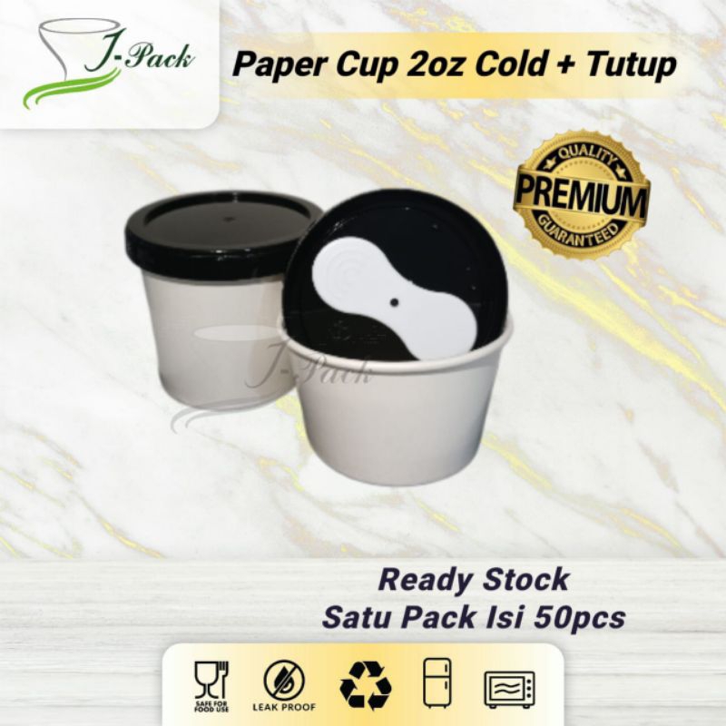 Jual PAPER ICE CREAM CUP POLOS | GELAS KERTAS 2 OZ (60ml) - per 50 pcs ...
