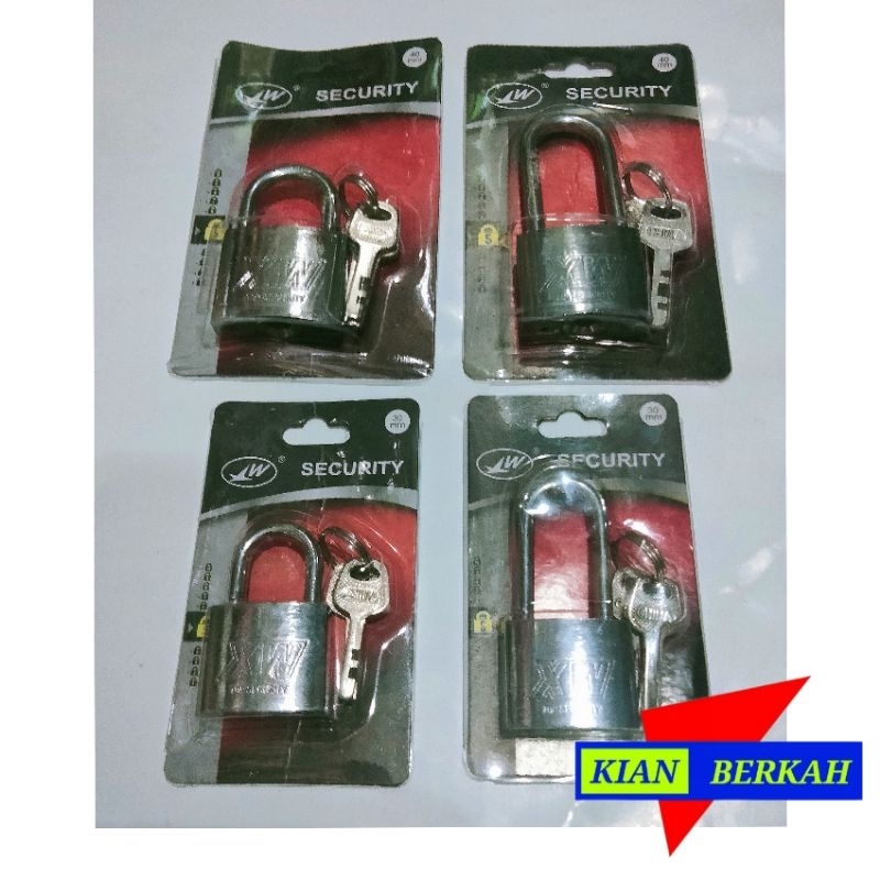 Jual kunci gembok putih AW ukuran 30mm dan 40mm | Shopee Indonesia