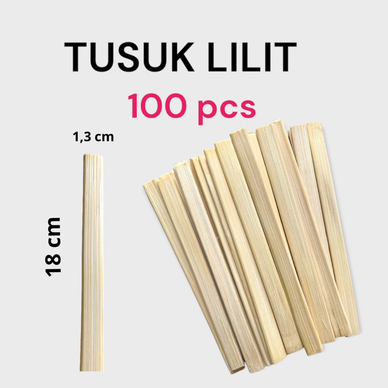 Jual TUSUK LILIT 18 cm 100pcs/Tusuk Bambu gepeng | Shopee Indonesia