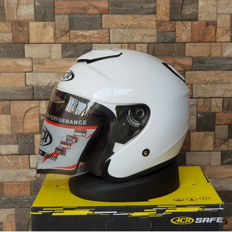 Jual Helm Kyoto ACH Kyoto Putih Hitam Abu Replika Copy | Shopee Indonesia