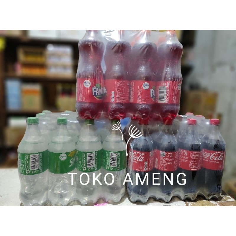 Jual Coca cola Fanta Sprite Botol 1 Liter - 1 Dus isi 12 botol | Shopee Indonesia