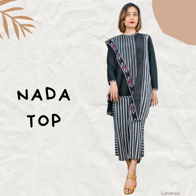 Jual Atasan/Baju Batik Lurik Lengan Pendek - Nada Top - Lavanya | Shopee Indonesia