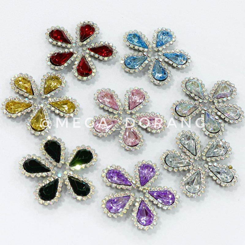 Jual Diamond Kancing Bunga Tetes 8*13/ Swaro Kancing Bunga Tetes 8 x 13 ...