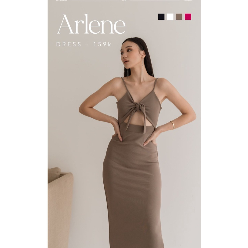 Jual Arlene Dress -- Ocha Wear | Knit Midi Summer Dress | Bust Tied ...