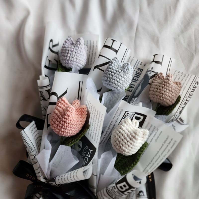 Jual Crocheted Flowers - Single Bouquet | Shopee Indonesia