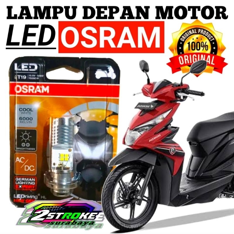Jual Bohlam Dop Lampu Depan Utama Motor Led h6 Original OSRAM Cahaya Putih HONDA BEAT FI STREET ...
