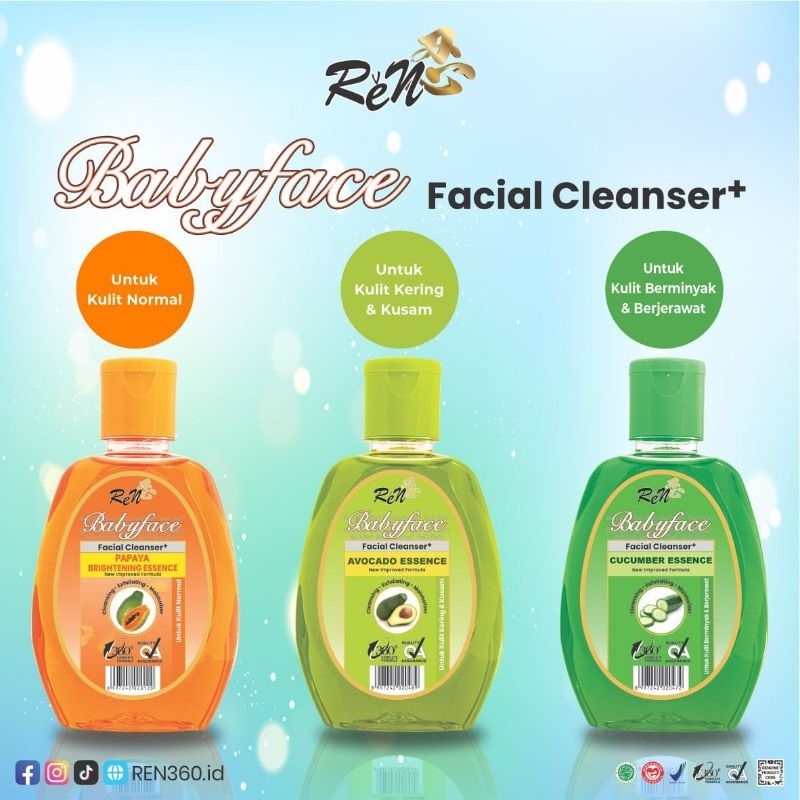 Jual REN BABYFACE Facial Cleanser Papaya Brightening 150ml pembersih ...