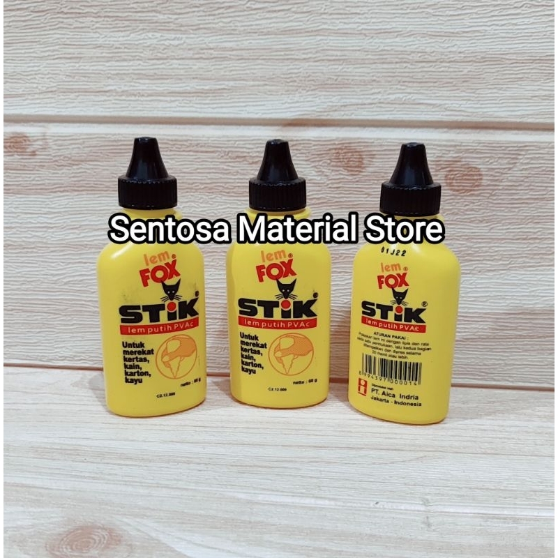 Jual LEM / GLUE PUTIH MEREK FOX STIK ISI 60 GR BOTOL WARNA KUNING LEM ...