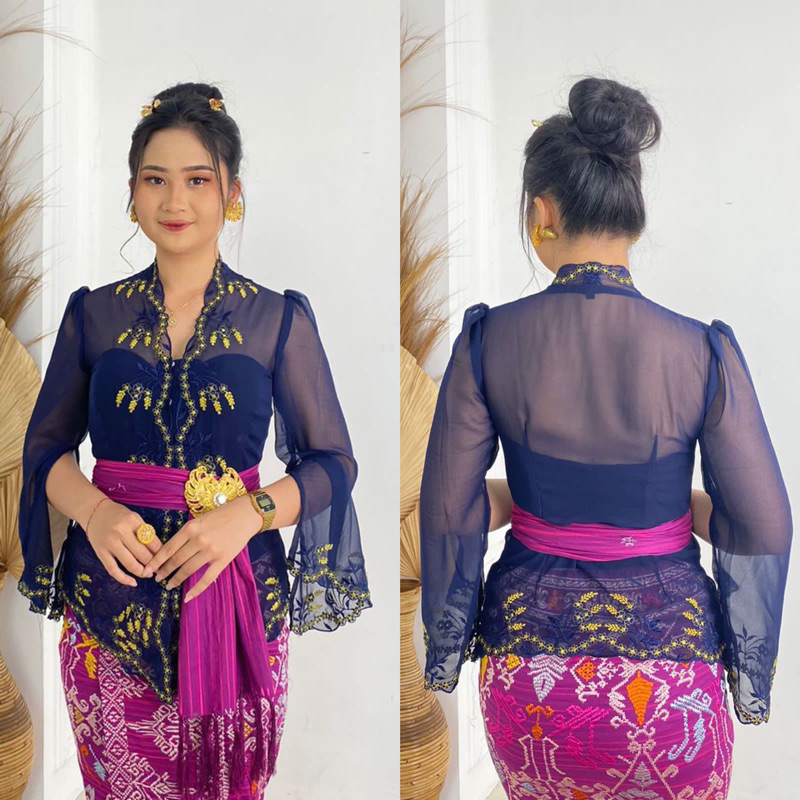Jual Kebaya jadi bordir motif padi dengan model lengan pecah super ...