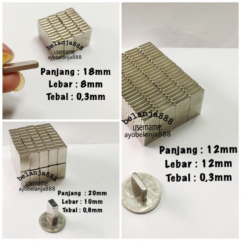 Jual Magnet kotak strong neodymium satuan | Shopee Indonesia