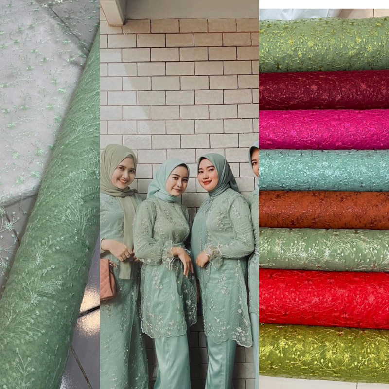 Jual kain tile meteran/kebaya meteran/bahan tile olower(harga ...