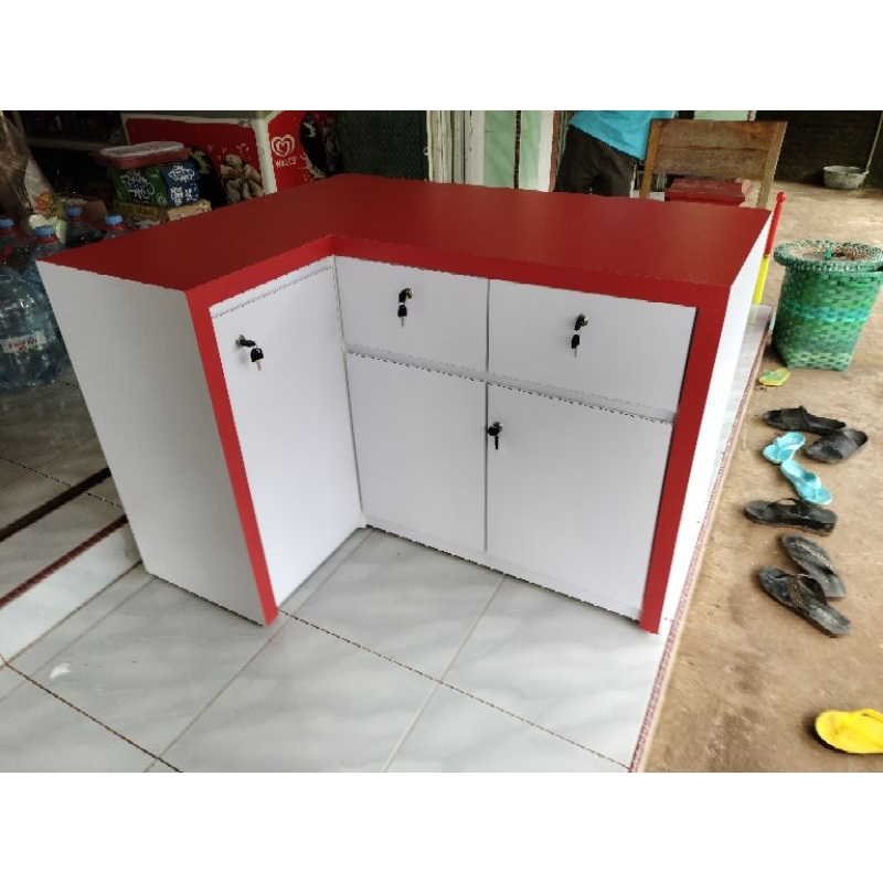 Jual Meja Kasir Toko Bentuk L Meja HPL Minimalis | Shopee Indonesia