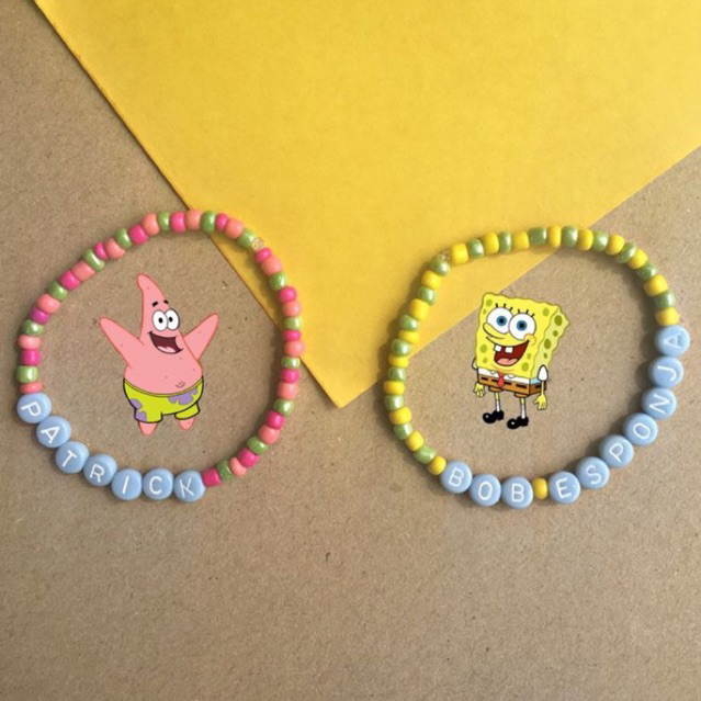 Jual Spongebob And Patrick Bracelet & ring Beads | Gelang dan Cincin ...